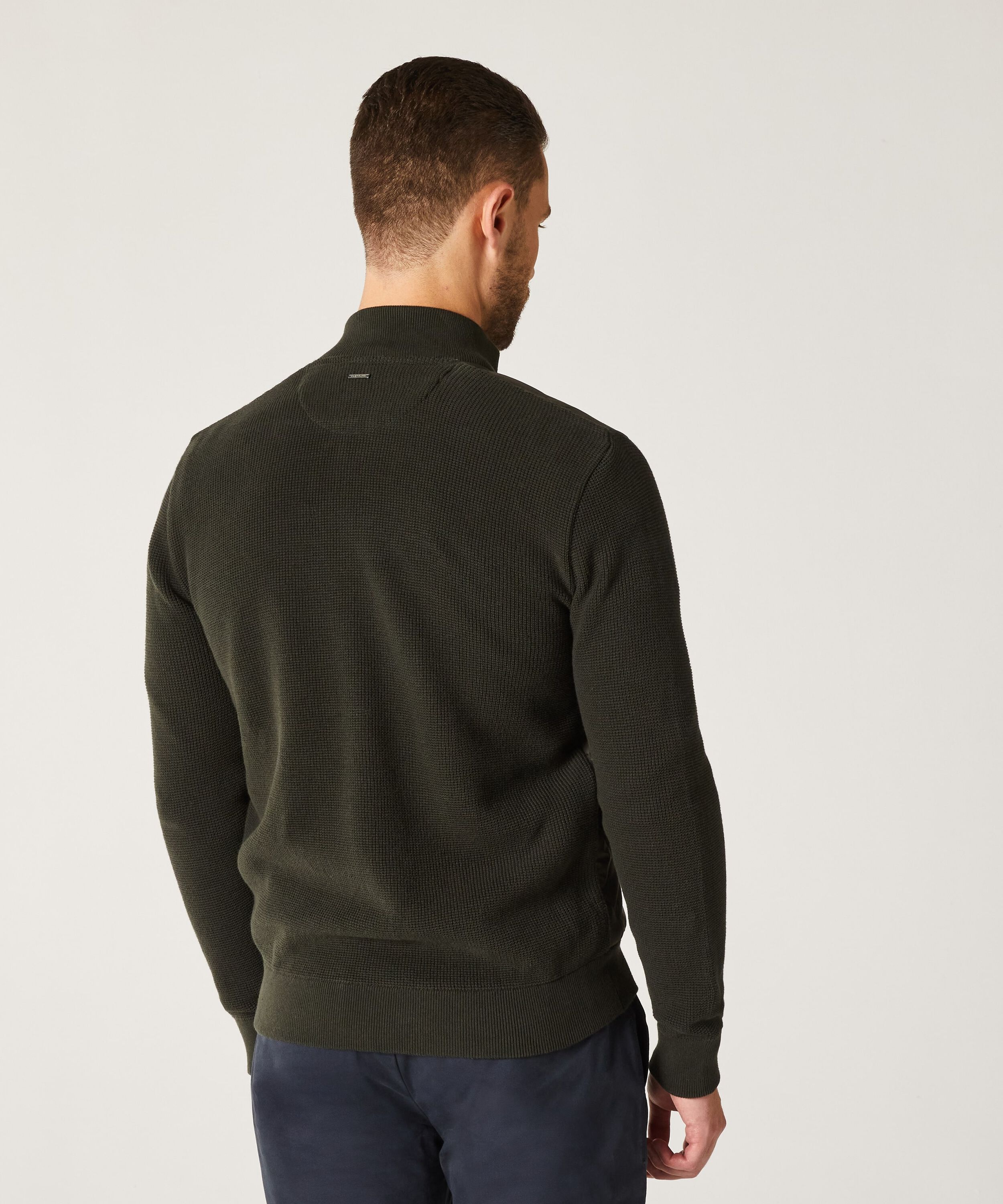 Darragh Zip-Thru Knit Puffer - Khaki | Knitwear | Politix