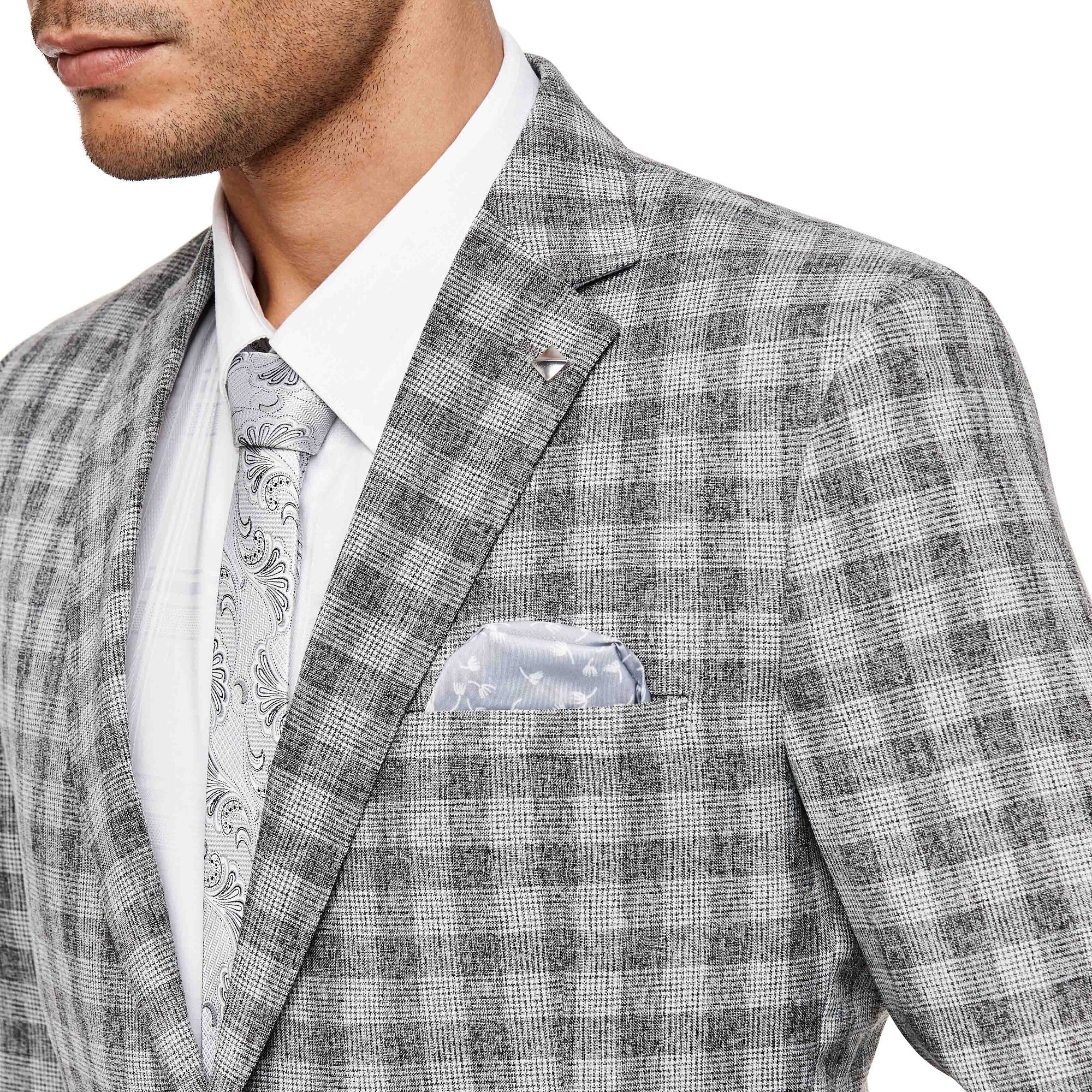Zanetti - Grey Check - Slim Fit Fully Lined Plaid Suit | Suits | Politix